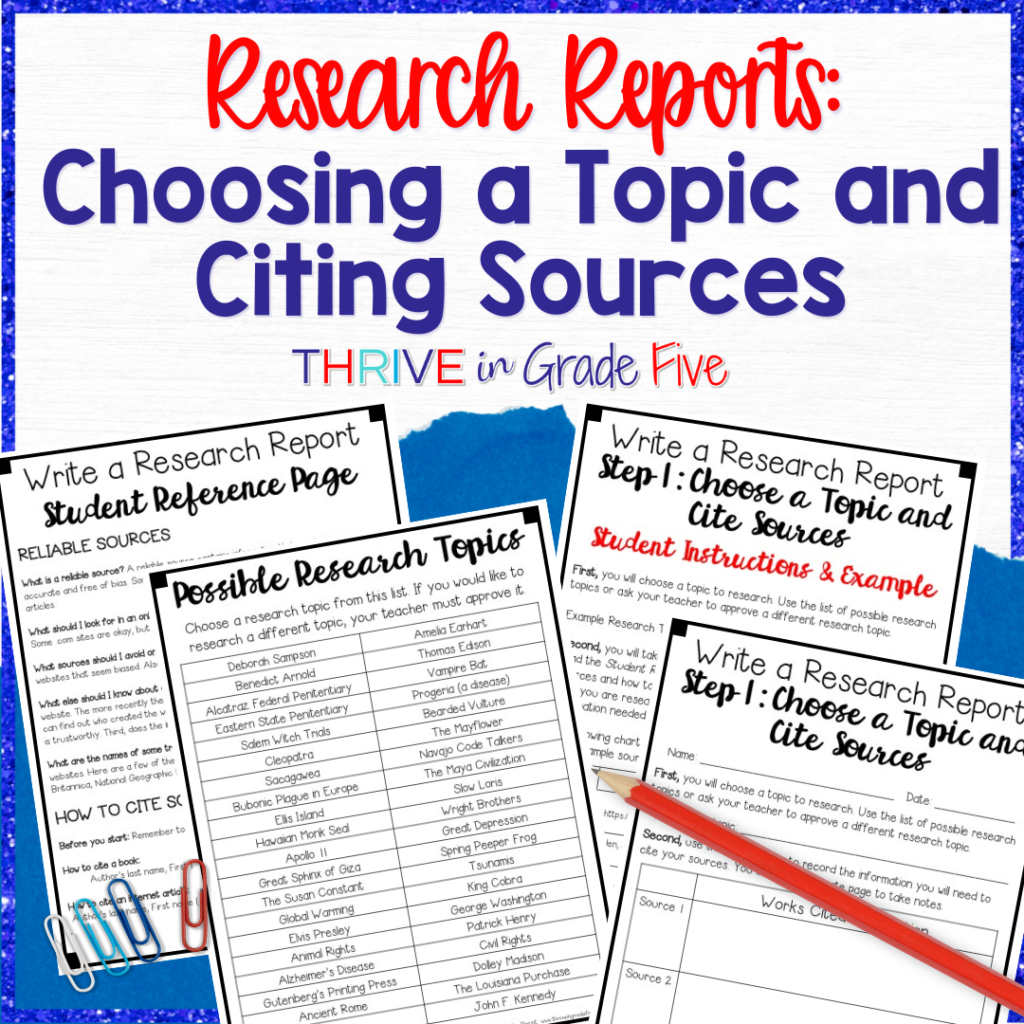 The Step-By-Step Guide to Teaching Research Reports - Thrive in Grade Five