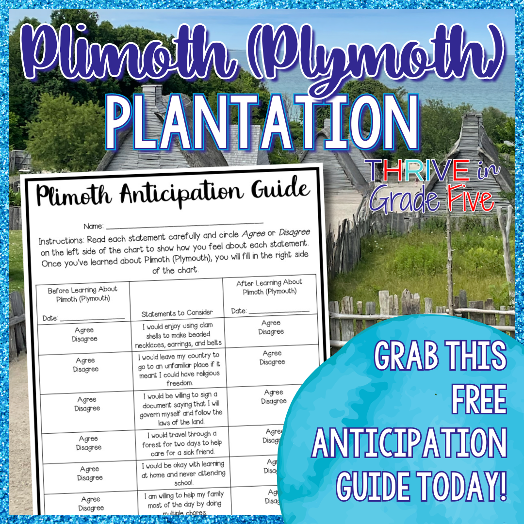 How to Teach About Plimoth (Plymouth) Plantation - Thrive in Grade Five