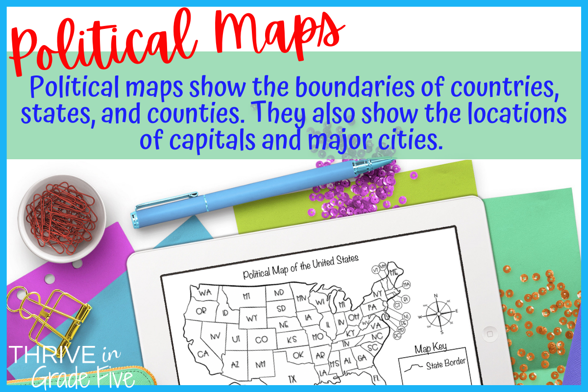 How to Teach Types of Maps - Upper Elementary - Thrive in Grade Five