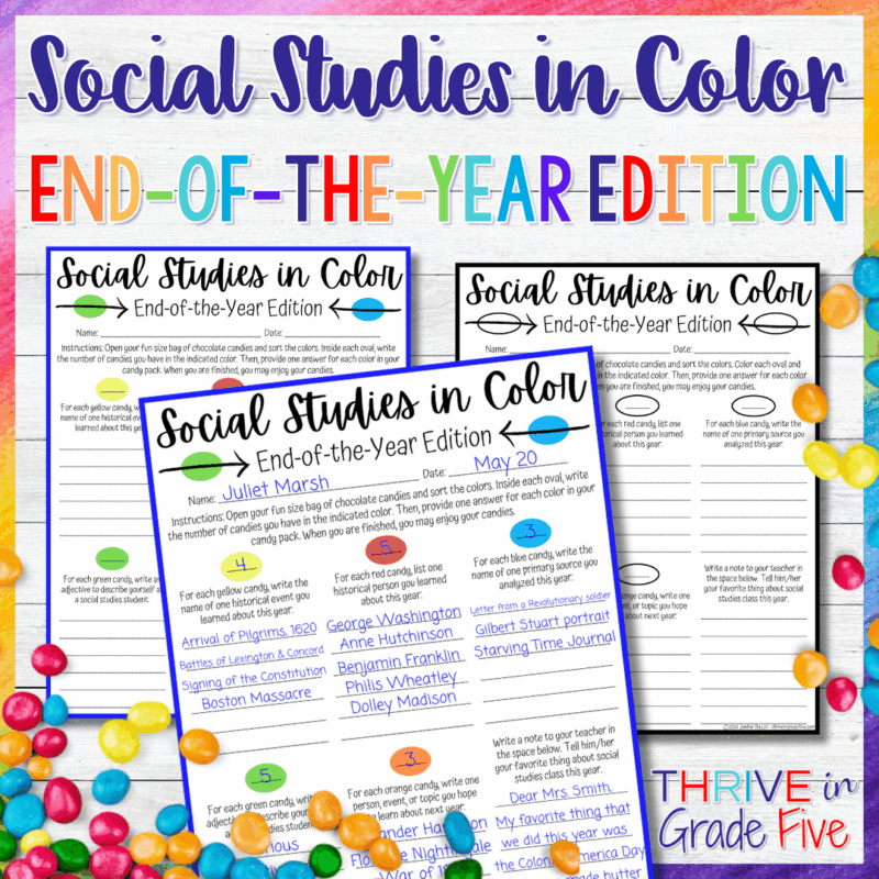 End-of-the-Year Social Studies Activity - Thrive in Grade Five